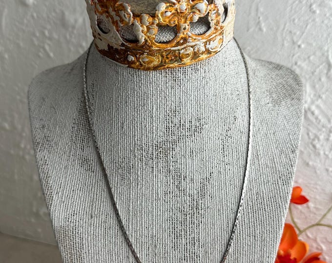 Avon Flat Triangle Link Chain Necklace, 16" Long, 1 Mm Wide, Silver ...