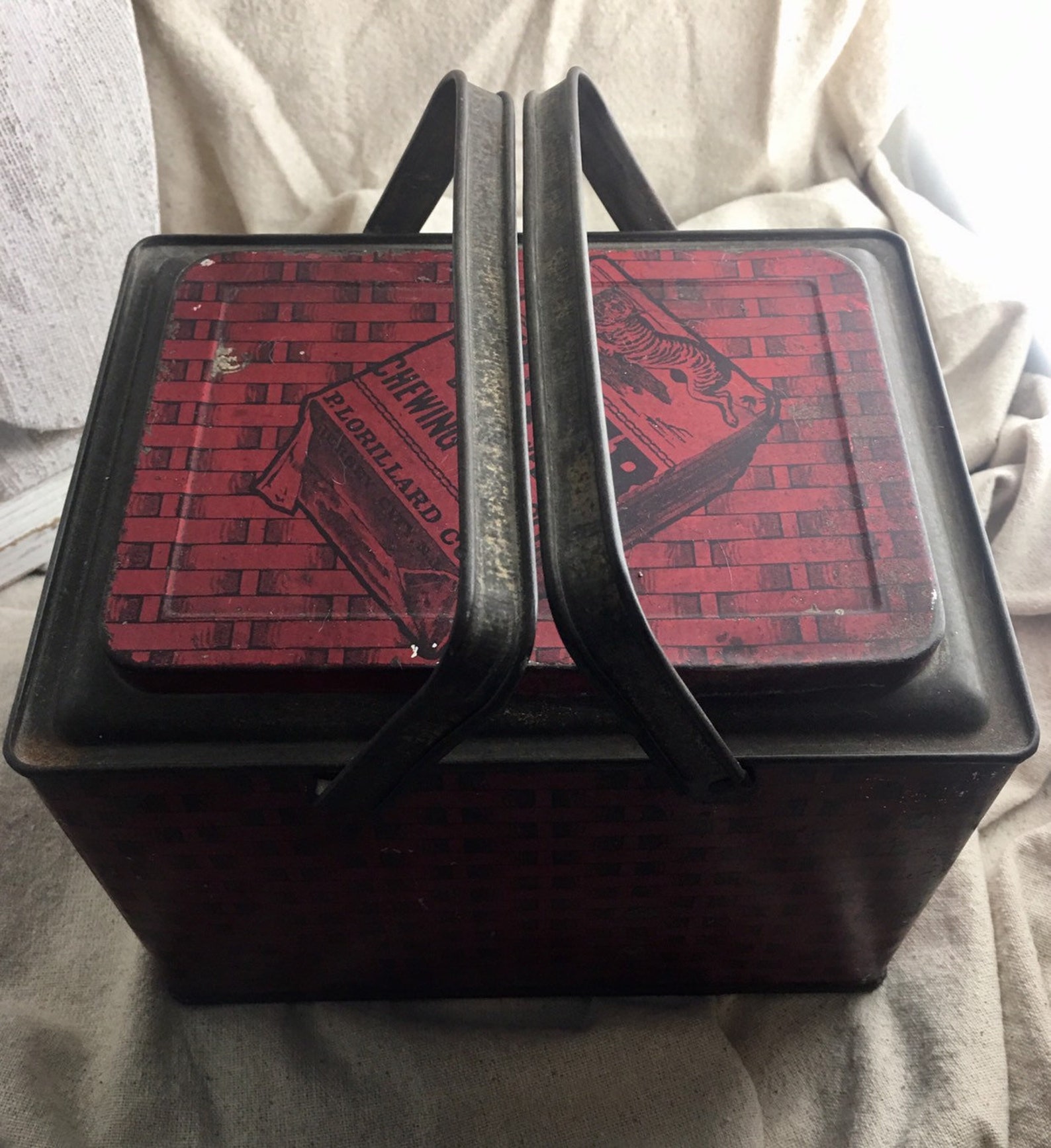 Tiger Chewing Tobacco Lunch Pail Tin, Vintage, 8.5" X 7" X 6" - Etsy