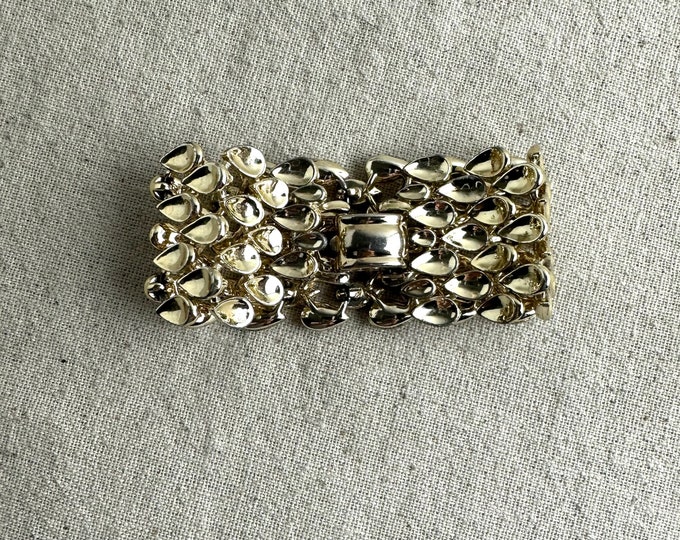 Coro Pegasus Link Bracelet, 7" Long, 1 1/2" Wide, Gold Tone Base Metal ...