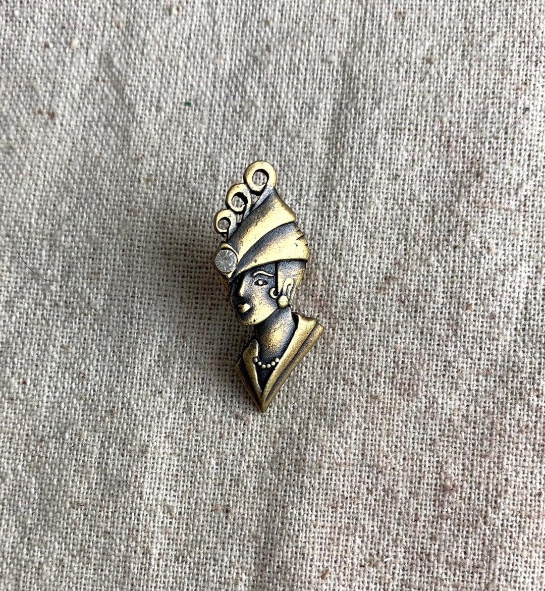 J J (jonette Jewelry) Art Deco Lapel Pin, 1 1/2" X 5/8", Bronze Tone ...