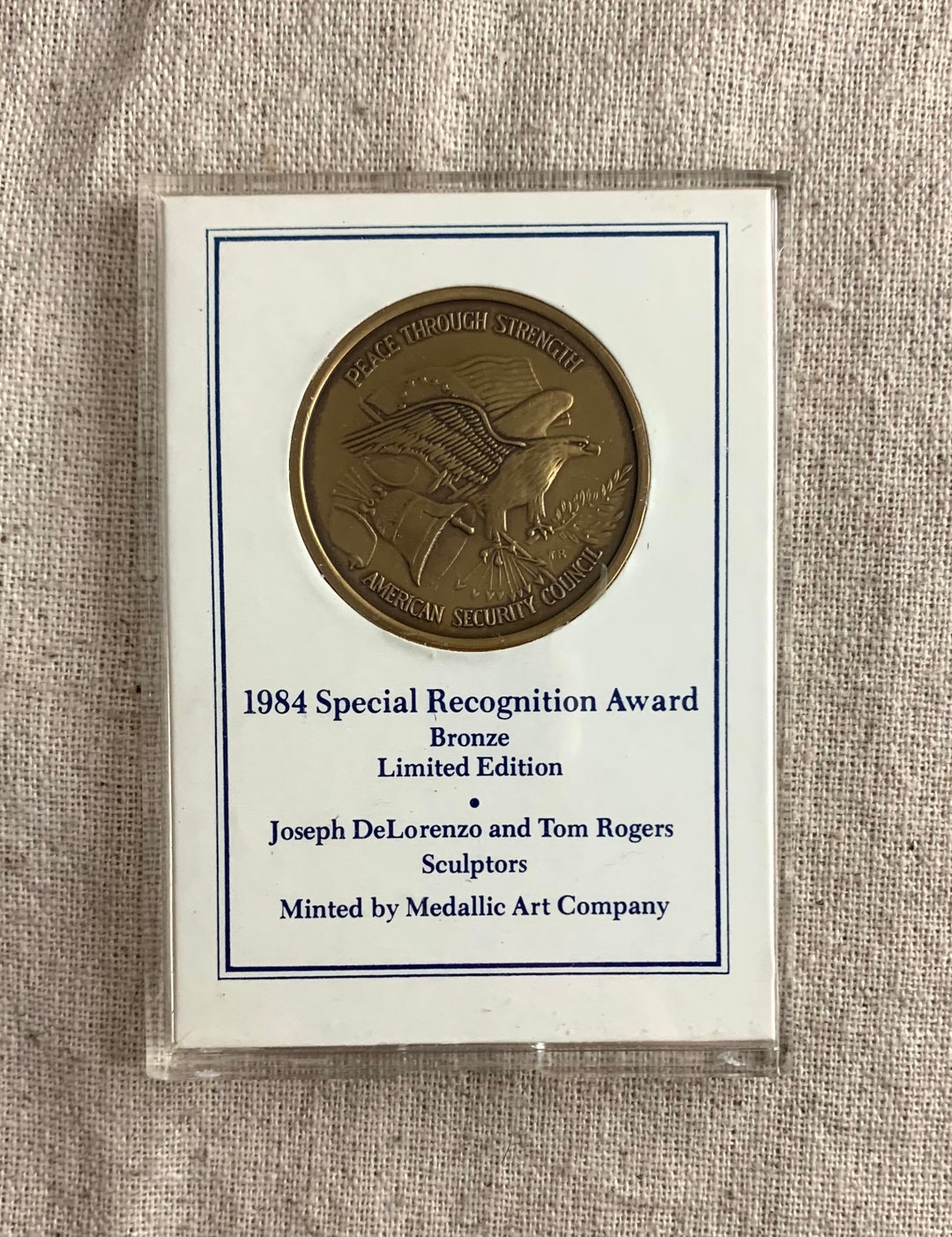 Peace Through Strength Medal Joseph Delorenzo and Tom Rogers - Etsy