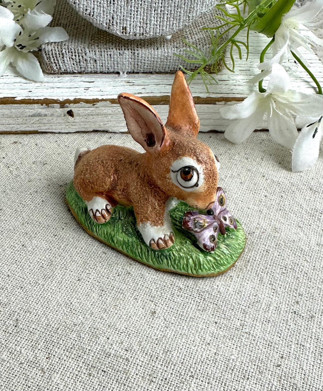 Basil Matthews Rabbit With Butterfly Porcelain Figurine, England, 2 X 2 ...