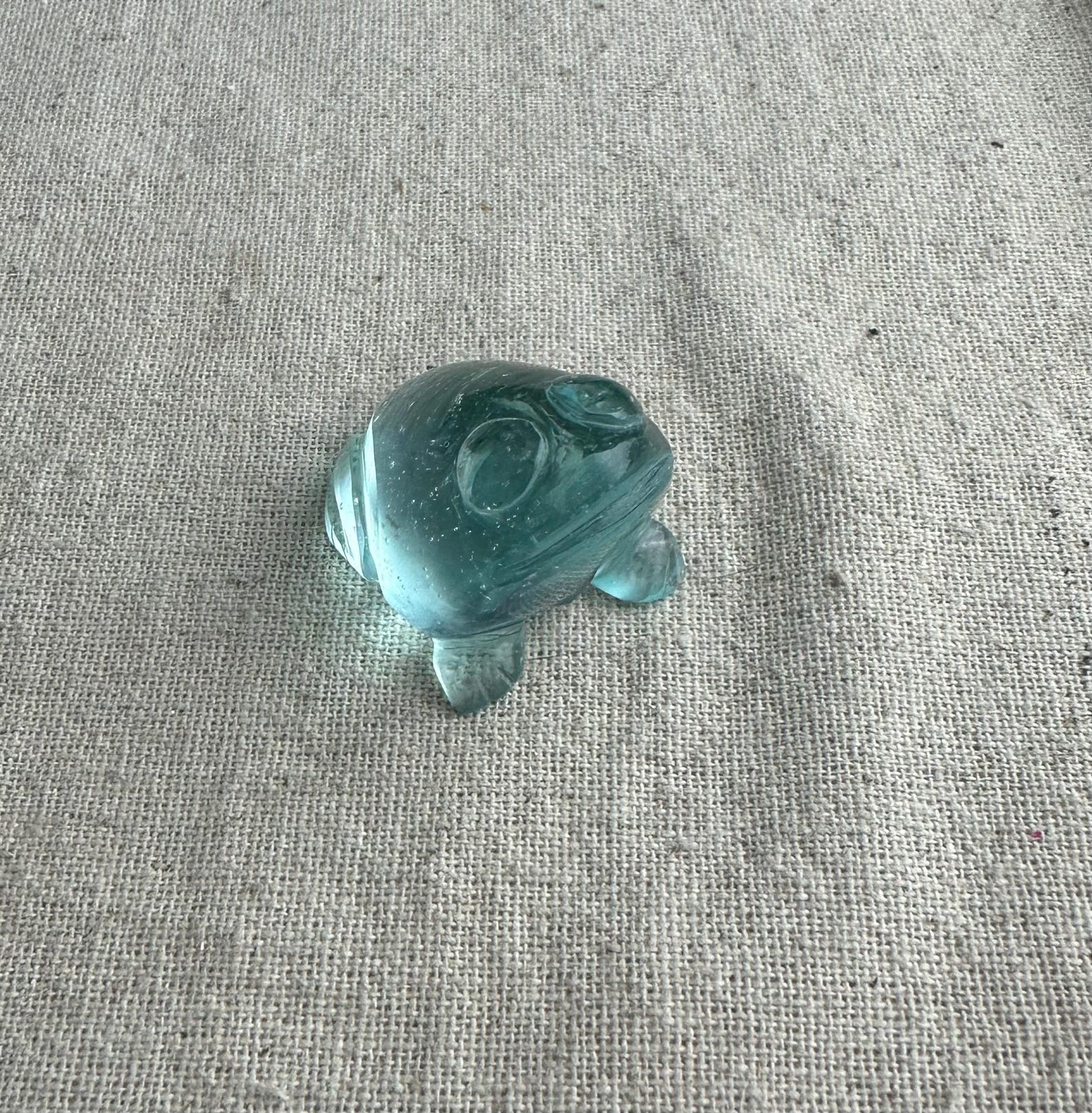 Glass Frog Figurine, 1 1/8" Tall, 1 1/8" X 1", Light Blue Glass ...
