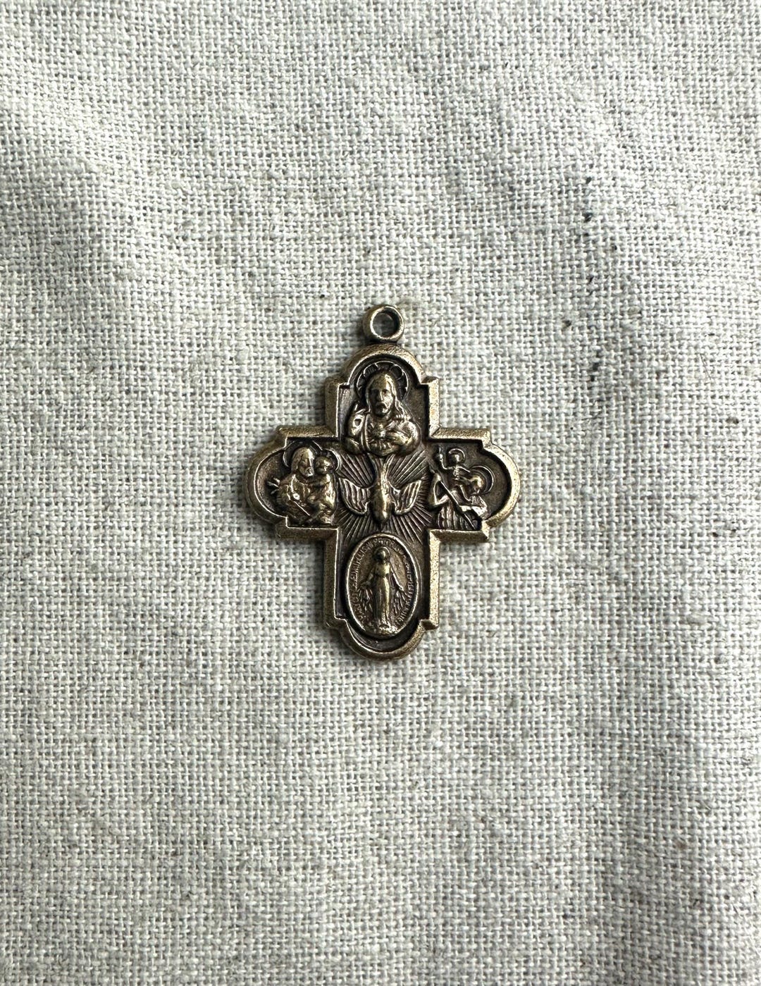 Four Way Cross, 1. 3/8" X 1", 2 Mm Hole, Bronze Tone Base Metal, New ...