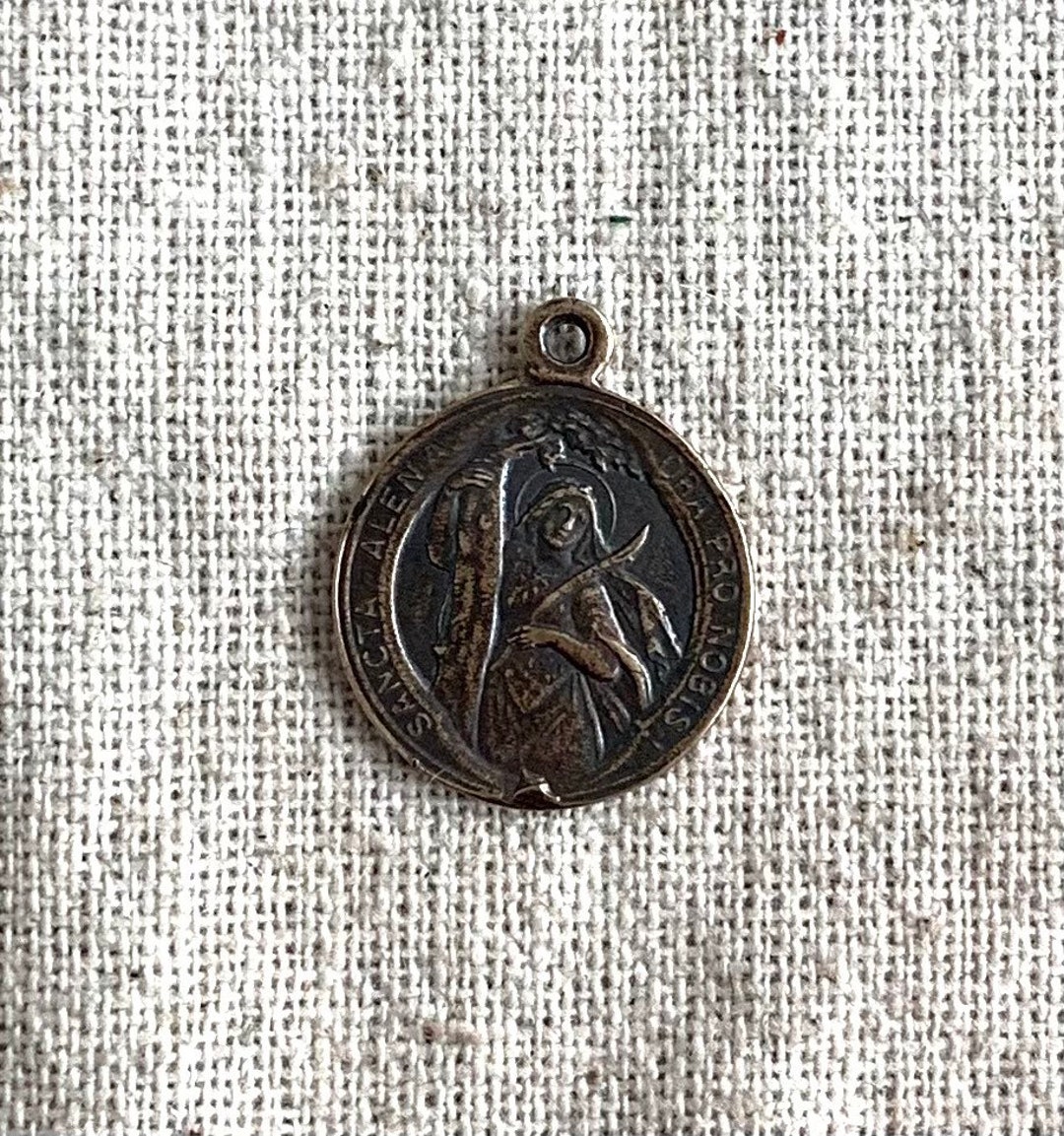Antique Reproduction Religious Medal Saint Alena of Belgium, Martyr ...