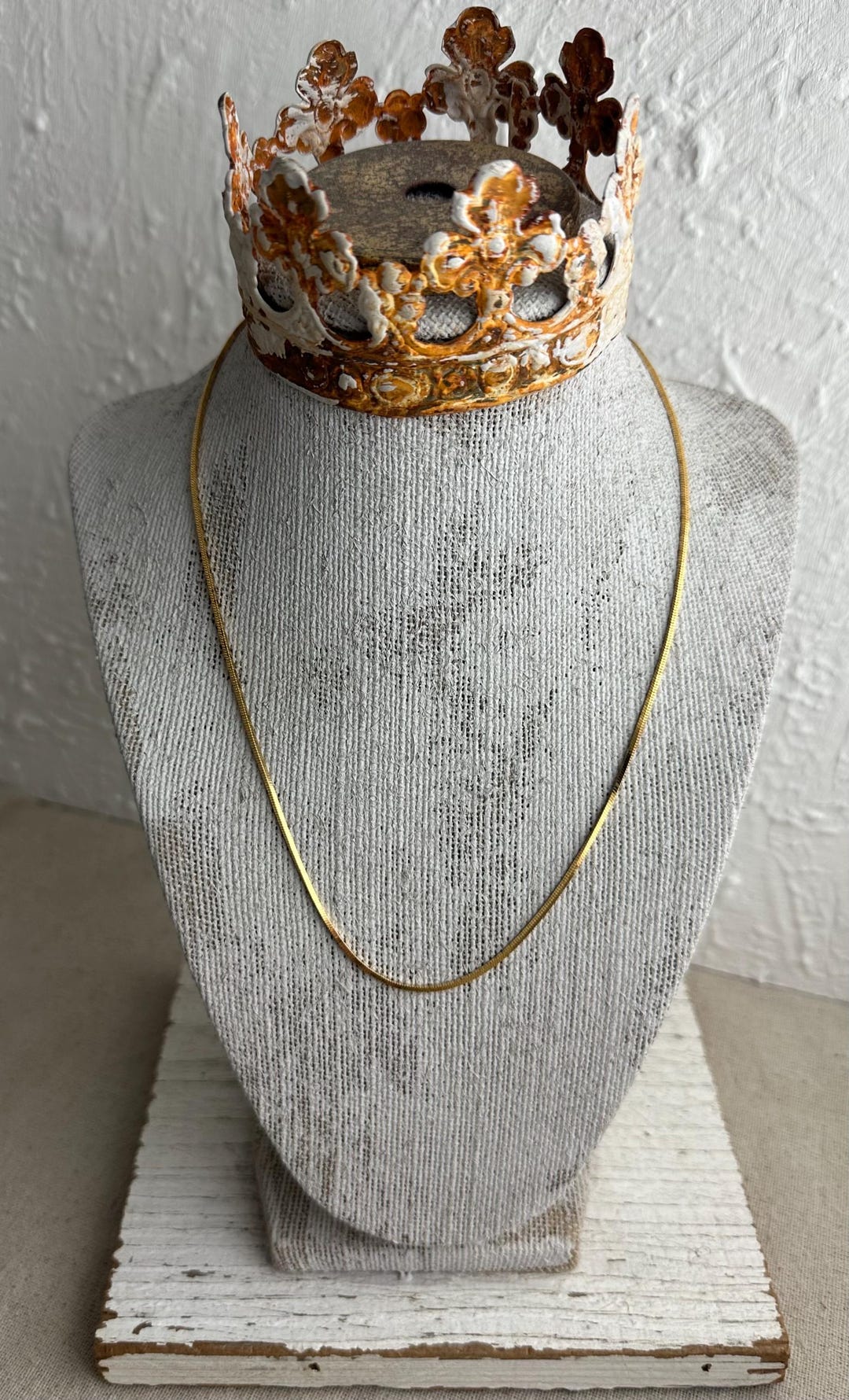 Monet Square Link Chain Necklace, 18" Long, 1 Mm Wide, Gold Tone Base ...