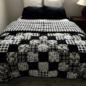 New Black and White Wildlife, Buffalo Plaid Handmade, Handtied, Flannel ...