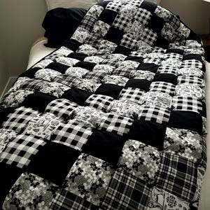 New Black and White Wildlife, Buffalo Plaid Handmade, Handtied, Flannel ...