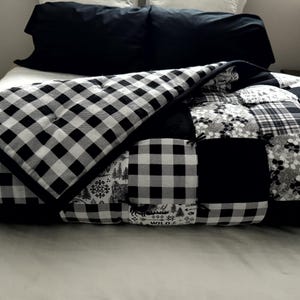 New Black and White Wildlife, Buffalo Plaid Handmade, Handtied, Flannel ...