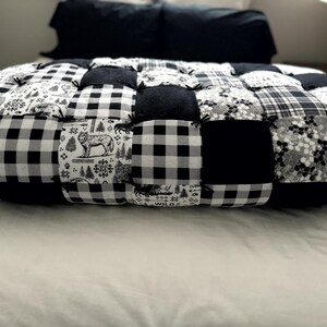 New Black and White Wildlife, Buffalo Plaid Handmade, Handtied, Flannel ...