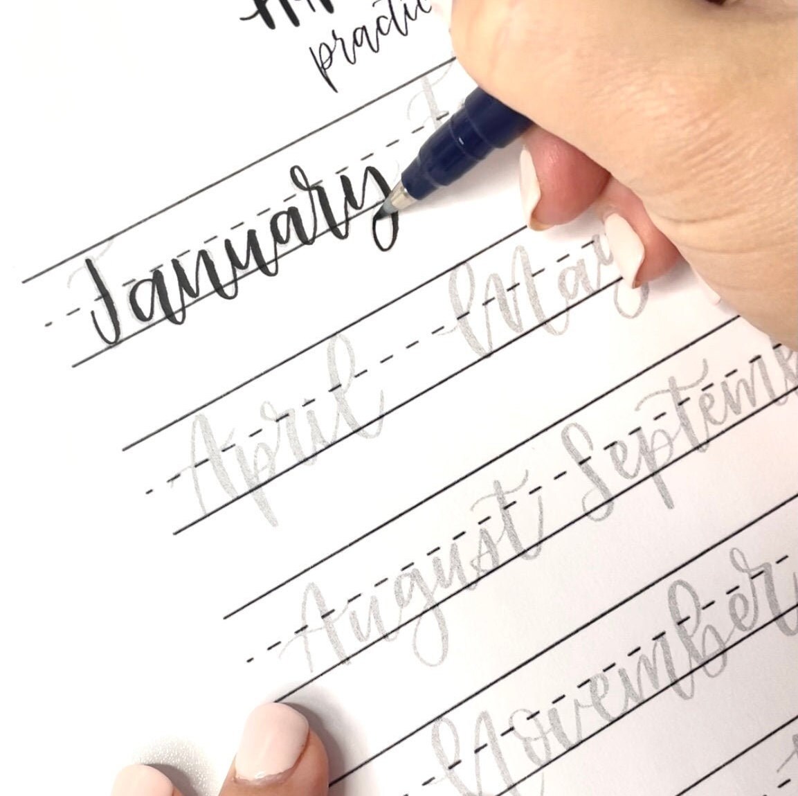 Hand Lettering Practice Worksheet Months and Days - Etsy