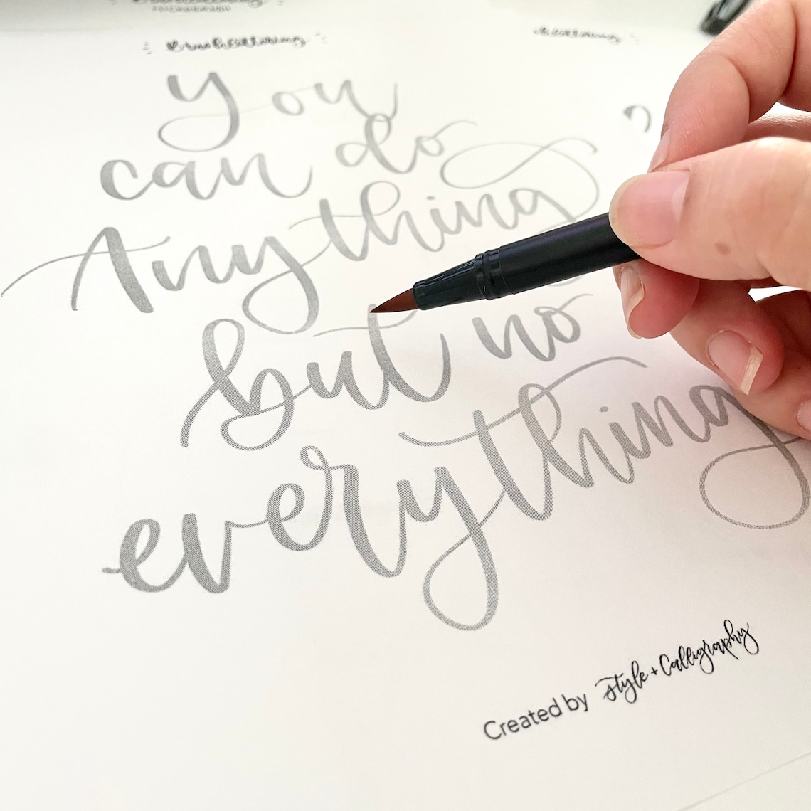 Set of 5 Quotes to Practice Brush Lettering Worksheets - Etsy