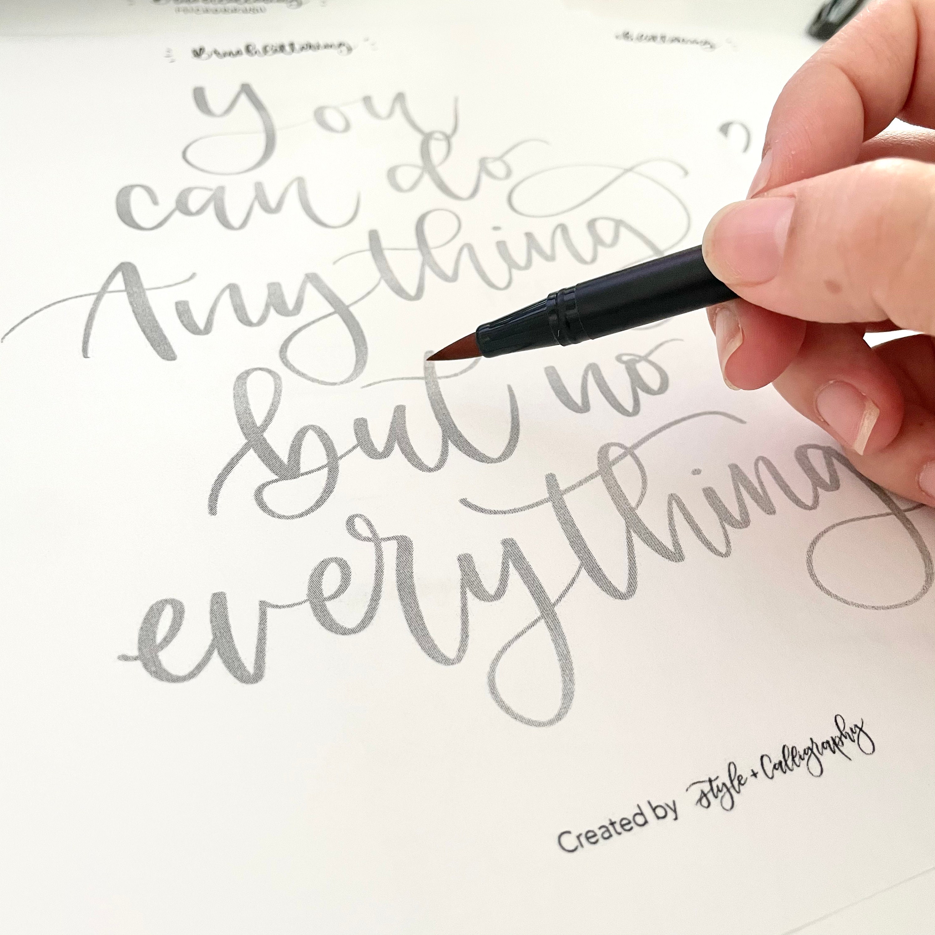 Set of 5 Quotes to Practice Brush Lettering Worksheets - Etsy