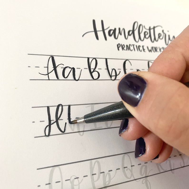 Hand Lettering Practice Worksheet - Etsy