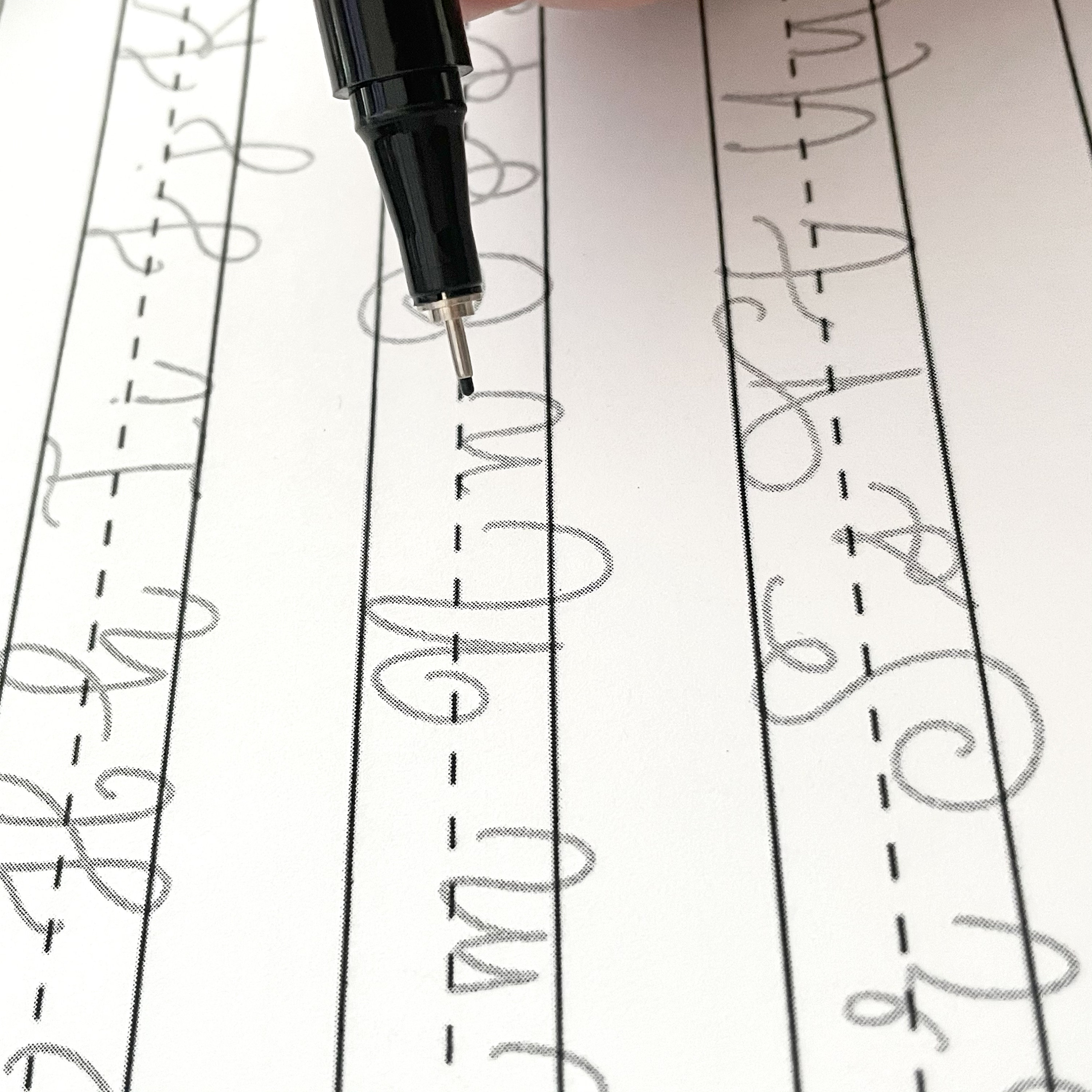 Cursive monoline hand lettering style practice worksheet | Etsy