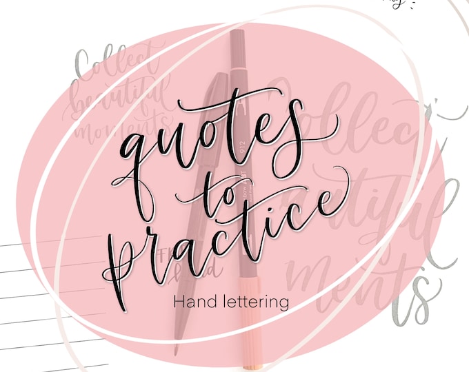 Set of 5 Quotes to Practice Brush Lettering Worksheets - Etsy