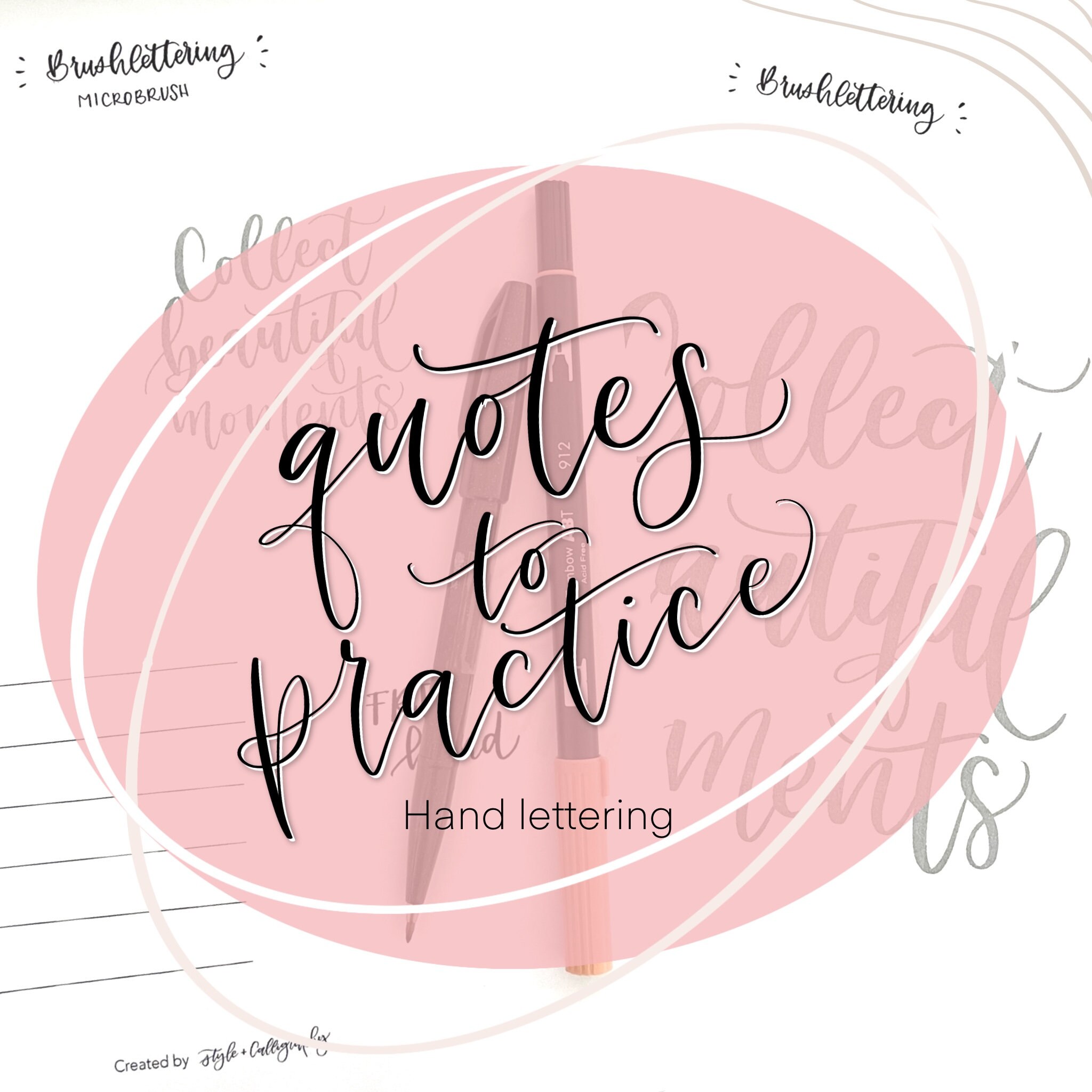 Set of 5 Quotes to Practice Brush Lettering Worksheets - Etsy