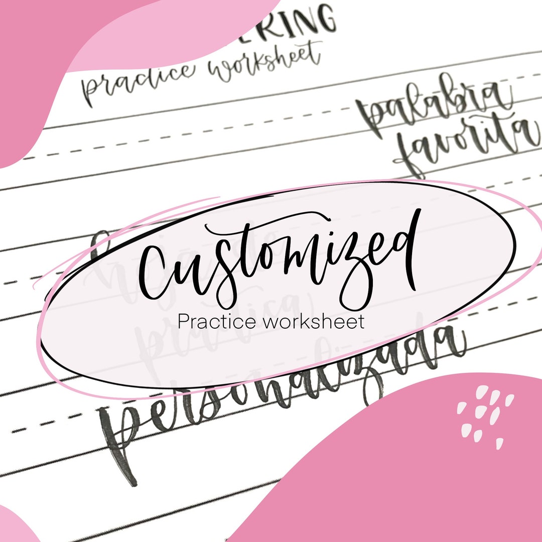 Hand Lettering Practice Worksheet Customized Practice Your Favorite ...