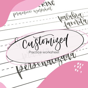 Hand lettering practice worksheet customized Practice your | Etsy