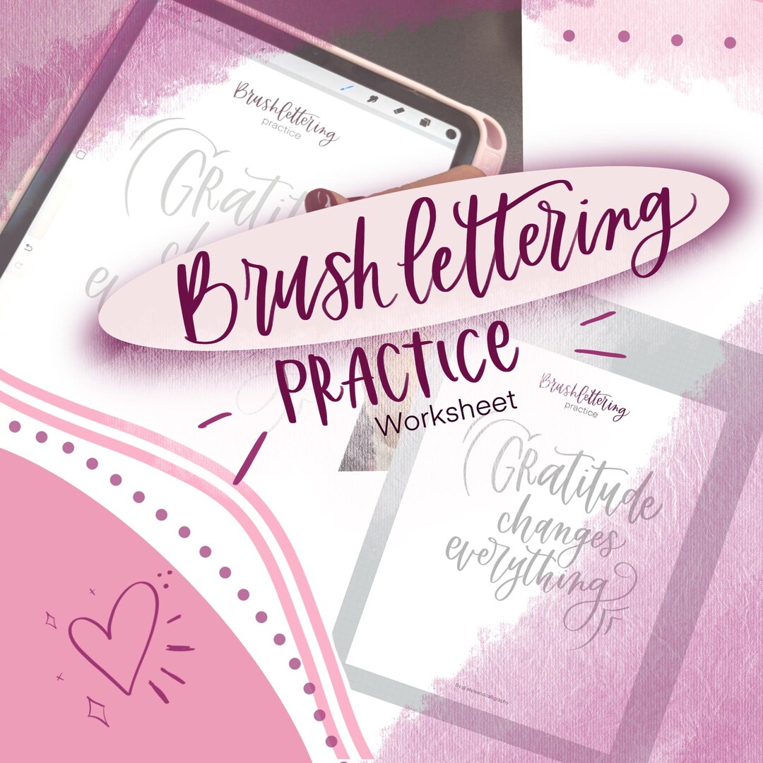 Brush Lettering Practice Worksheet - "gratitude Changes Everything" - Etsy