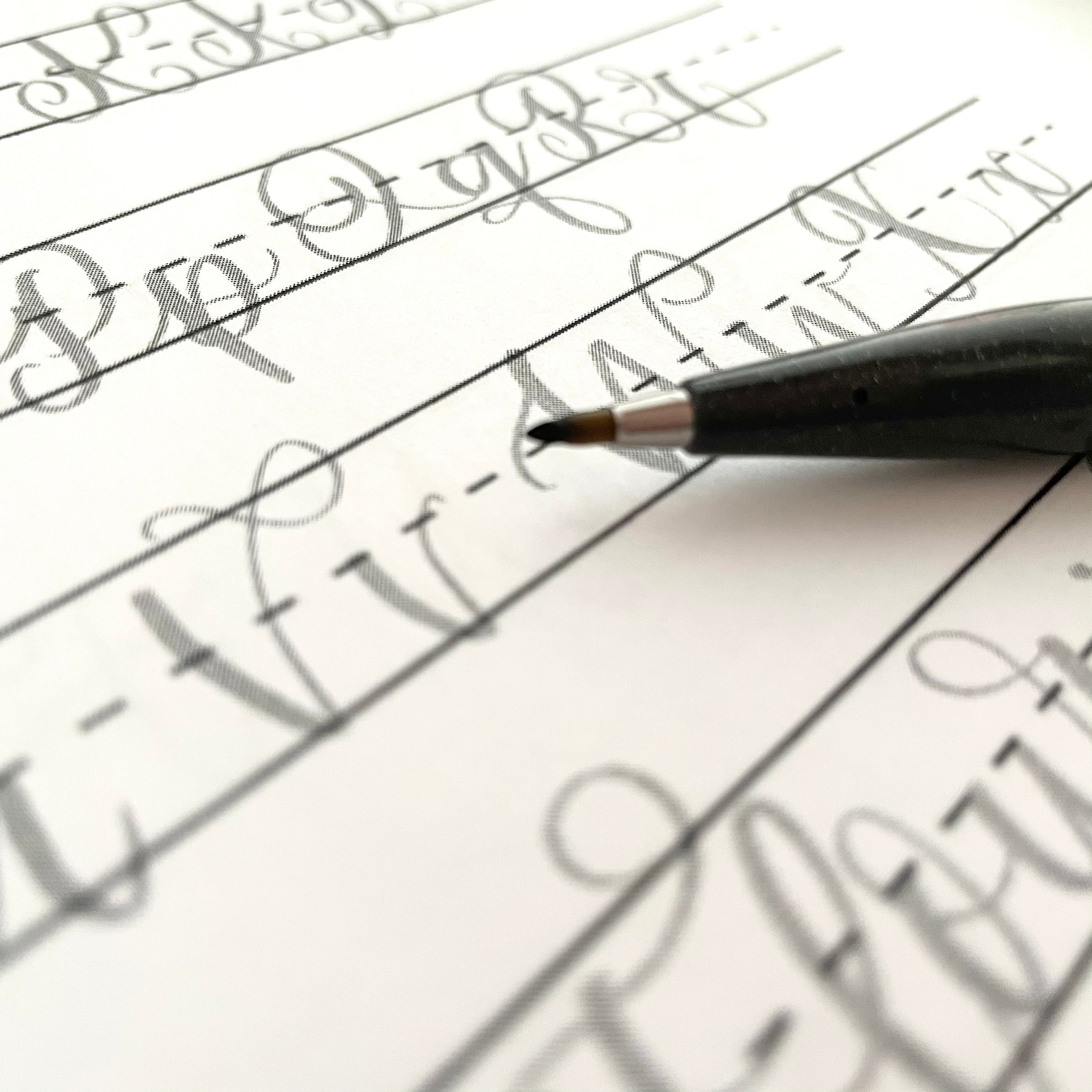 Flourish Alphabet Hand Lettering Practice Worksheet - Etsy UK