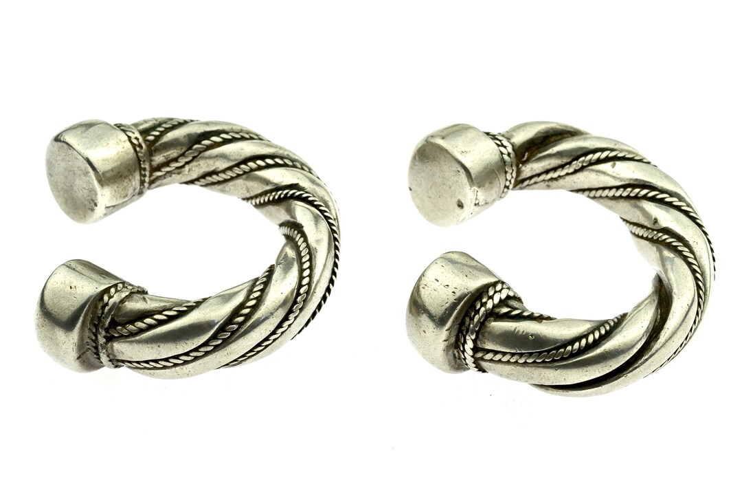 Small Saudi Arabian Twisted Bracelets. Antique Silver Ethnic Bracelets ...