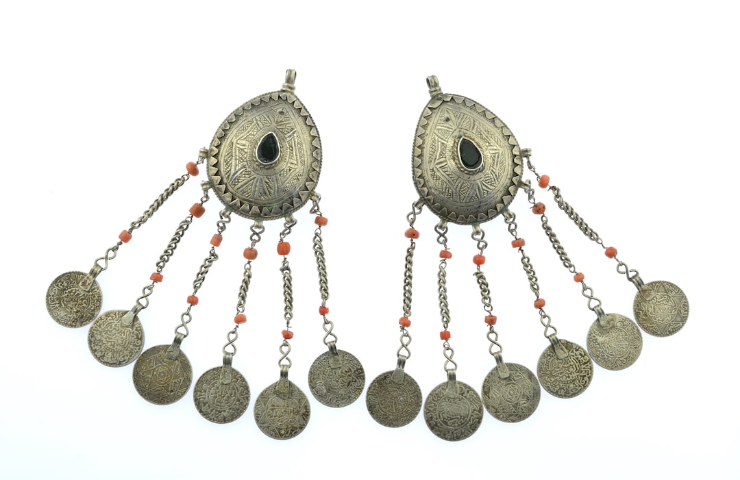 Antique Pair of Silver BERMIL From the Middle Atlas in Morocco. Old ...