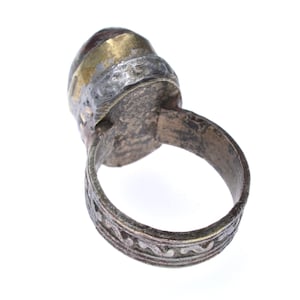 Old Omani Ethnic Ring in Silver, Bronze and Jasper Cabochon. Old Tribal ...