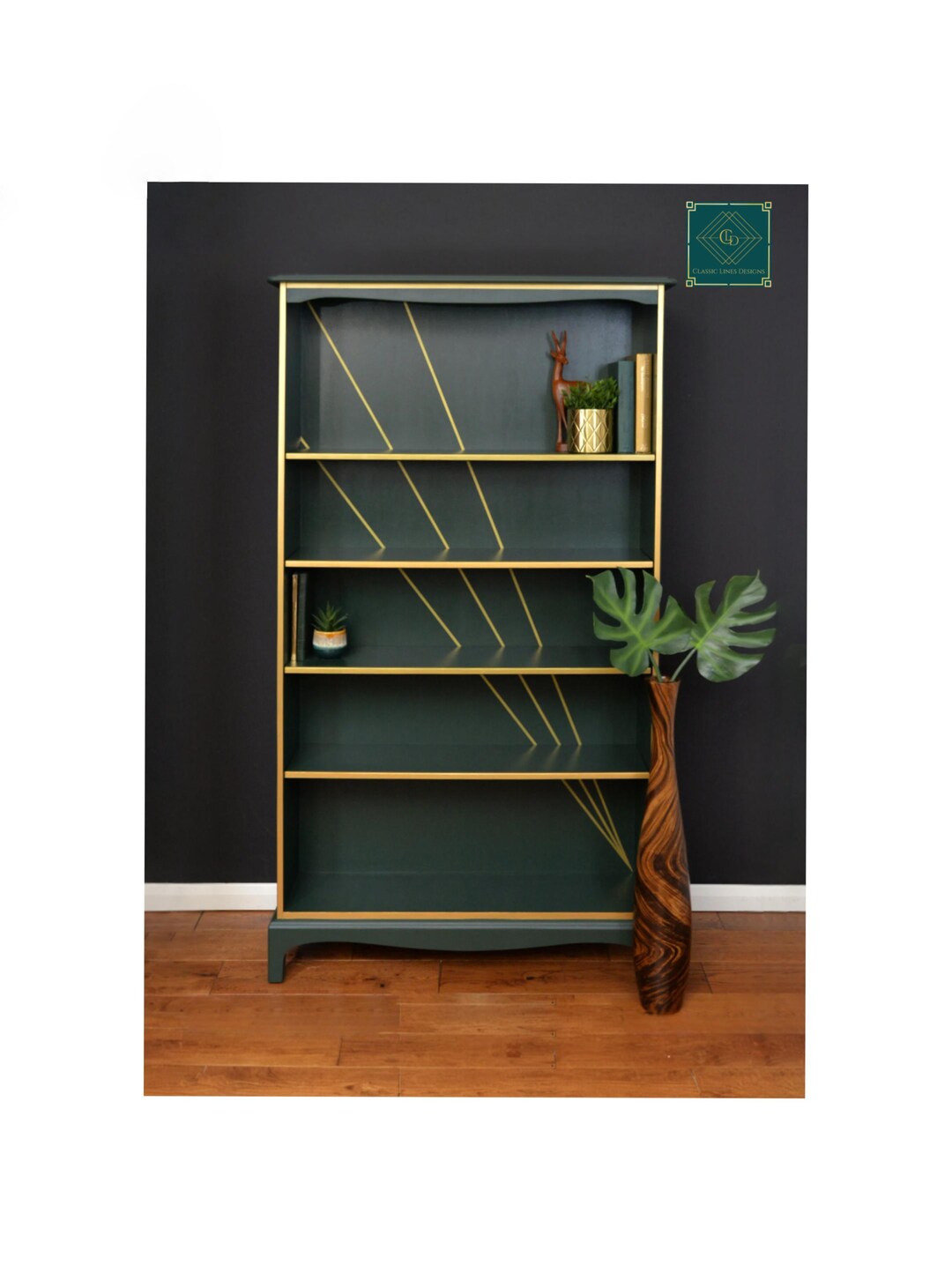 Stag Vintage Bookcase, Book Storage, Display Shelves, Green Bookcase ...