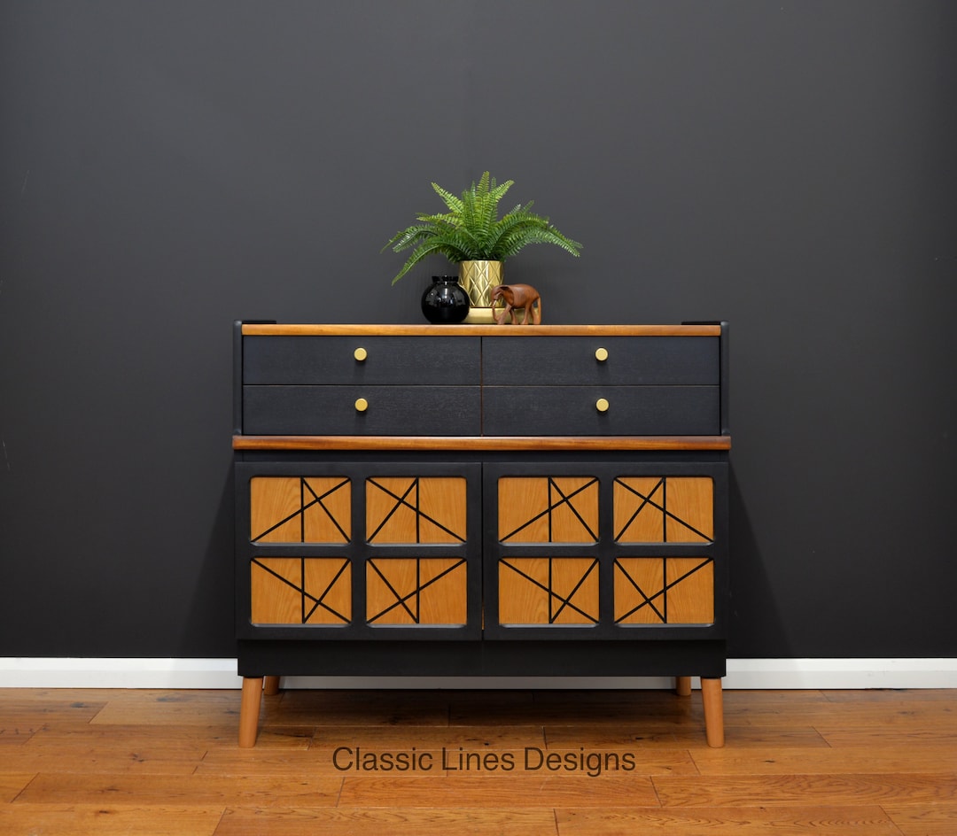 Mid Century Nathan Sideboard, Vintage Teak Drinks Cabinet, Retro Media ...