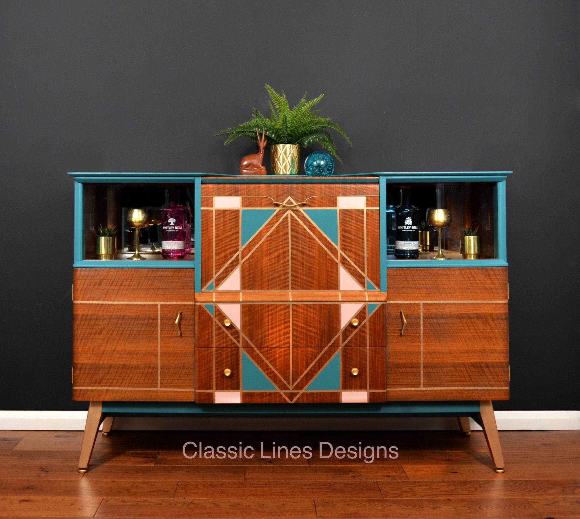 Beautility Drinks Cabinet Art Deco Style Mid Century Drinks Sideboard. Etsy UK