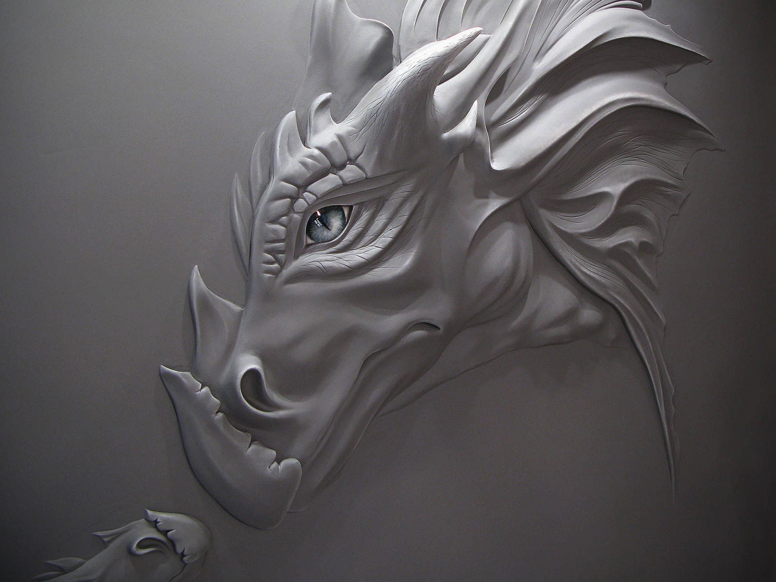 Bas Relief 3D Wall Art Dragon Head Wall Sculpture Dinosaur Relief Art ...