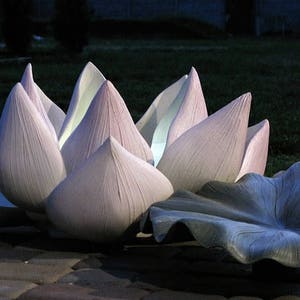Garden Sculpture Outdoor Sculpture Lotus Garden Art Lotus Decoration ...