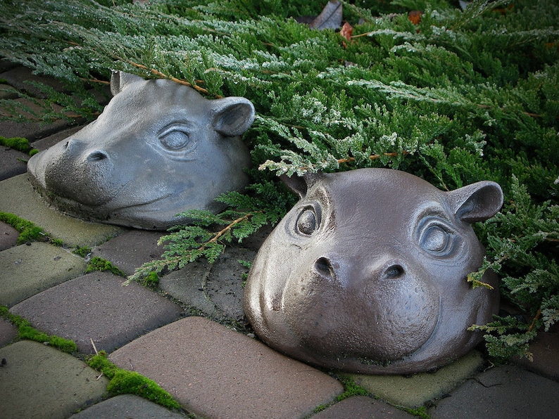 Garden Sculpture Hippopotamus Outdoor Sculpture Head of Animal Garden ...