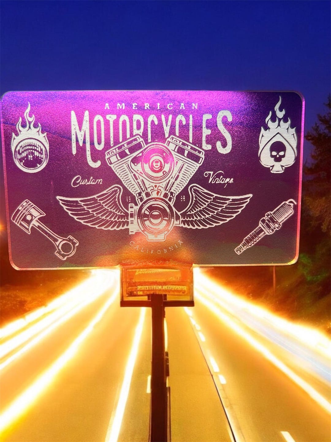 Motorcycle Enthusiast Themed Night Light | Motorcycle Night Light - Etsy