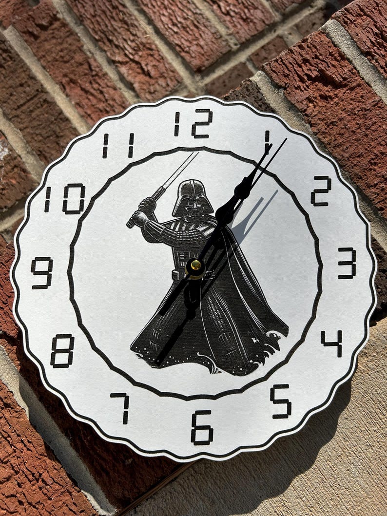 Darth Vader Round Wall Clock: Laser Crafted Star Wars Decor - Etsy