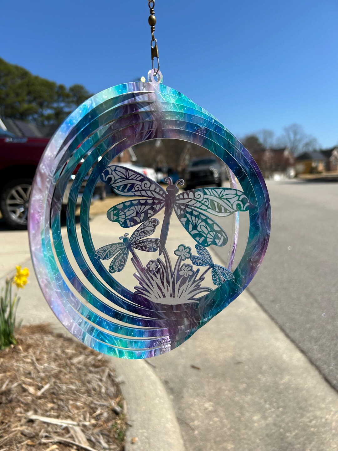 Dragonfly Wind Spinner || Dragonfly Garden Art Spinner || Acrylic Wind Spinner Garden Art - Etsy