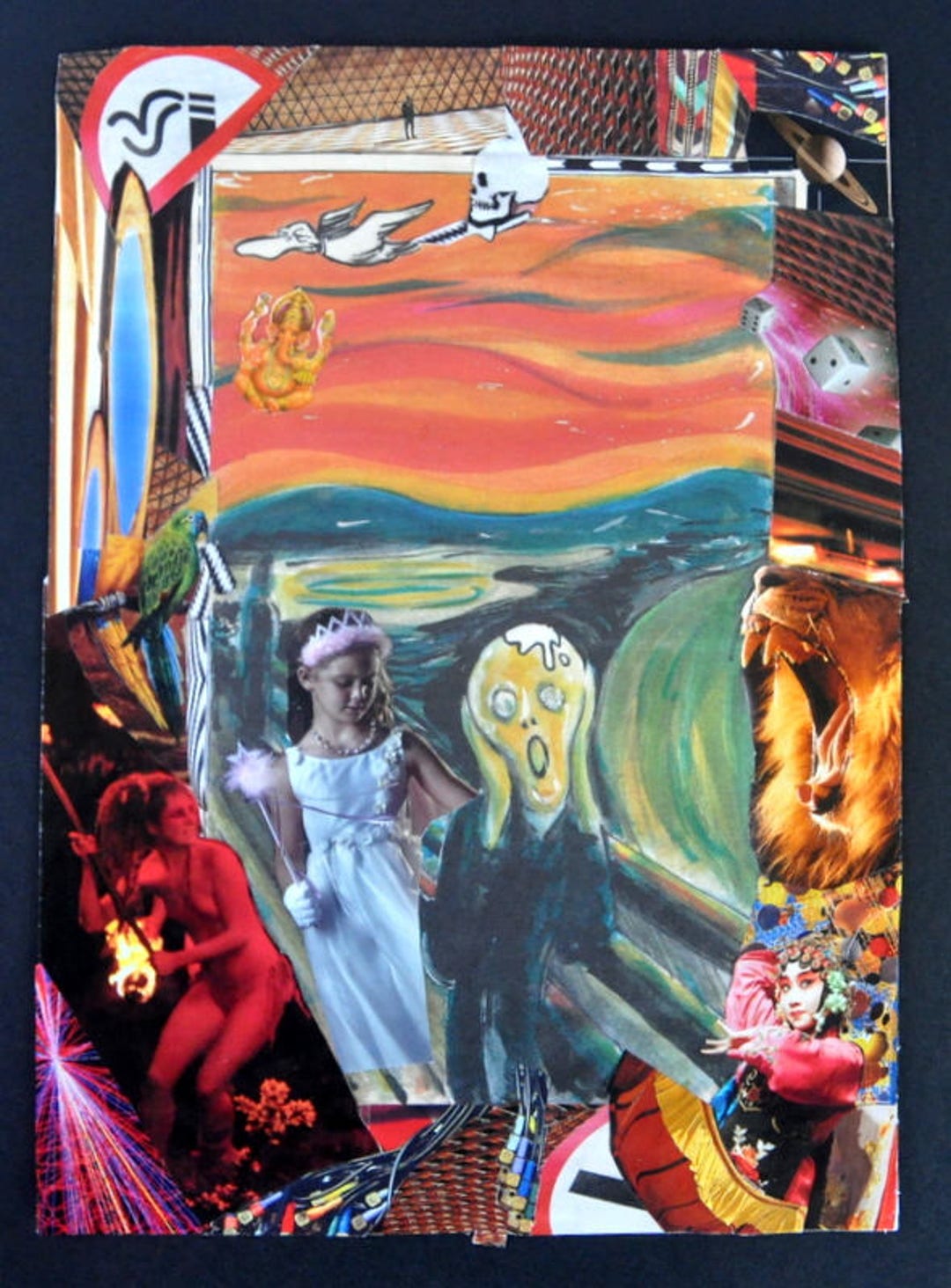 Le Cri, Poster Artistic Collage, Psychedelic, Art Brut, Frames, Gift ...