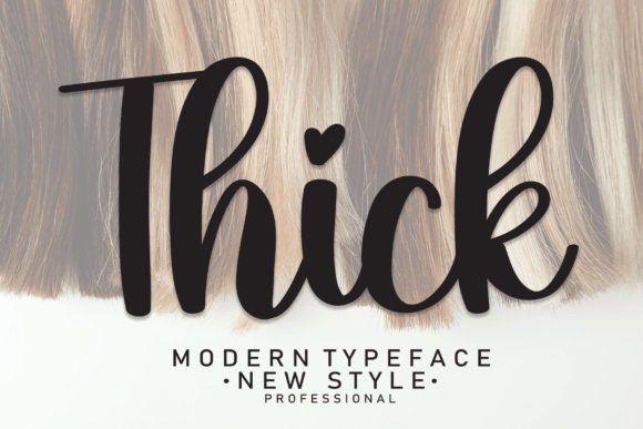 Thick Font, Cursive Font Bundle, Script Fonts, Canva Font, Procreate ...