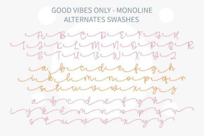 Good Vibes Only Duo Font Cursive Font Bundle Script Fonts - Etsy
