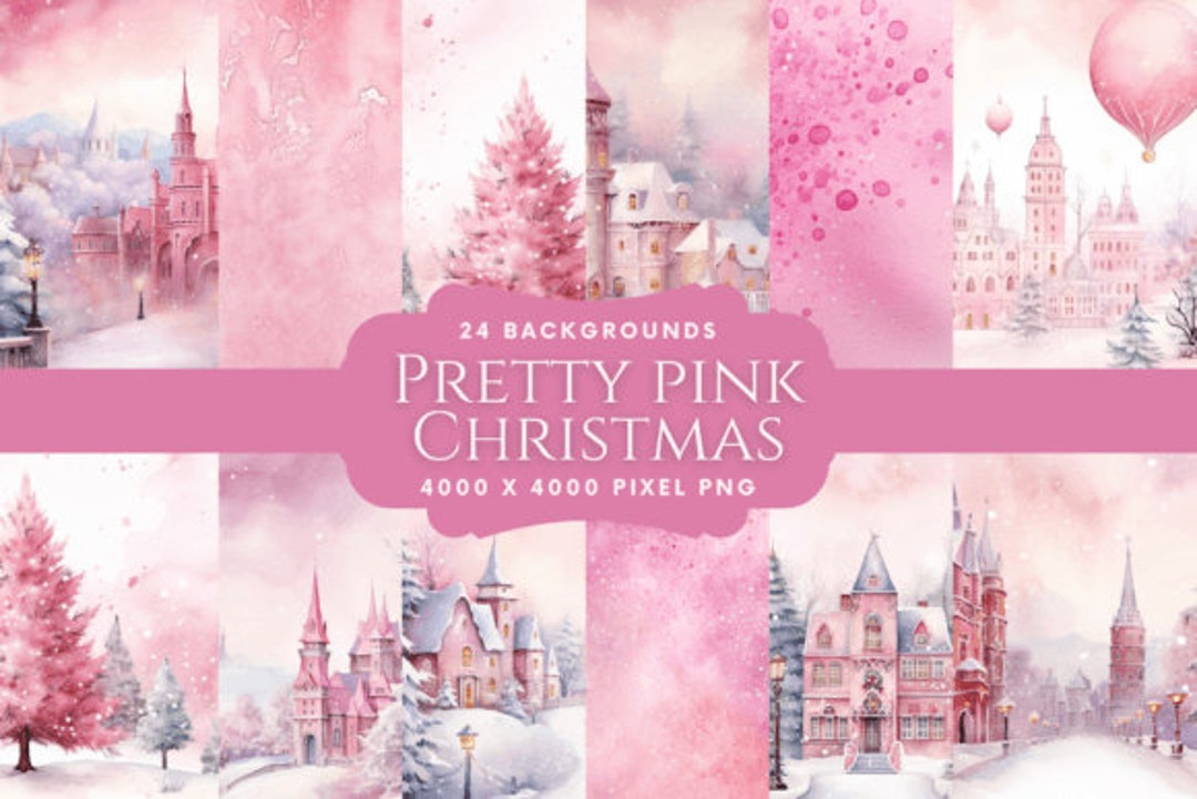 Pretty Pink Christmas Background Pink Christmas Background - Etsy UK