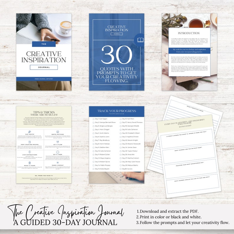 The Creative Inspiration Journal - a Printable Guided 30-day Journal ...