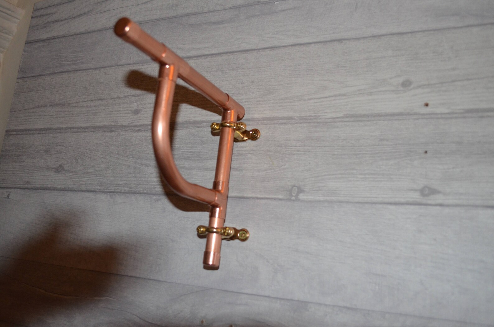 Pair of Chic Curved Copper Shelf Brackets pair | Etsy