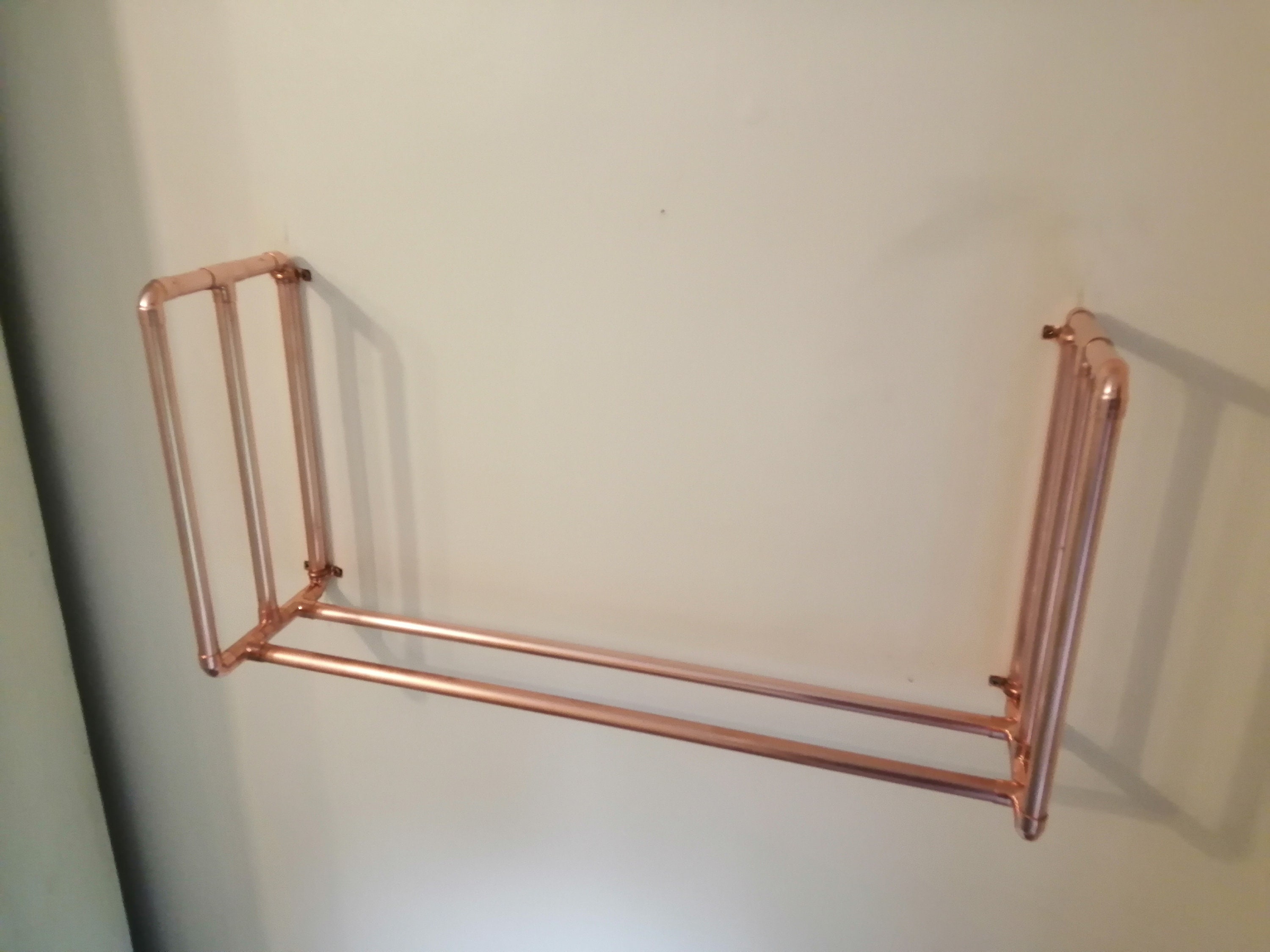 Double Copper Shelf Brackets With Bookends and Double Hanging - Etsy UK