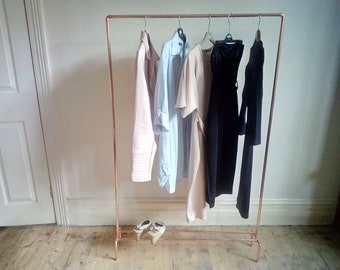 Copper Clothes Rail With Triangular Shelf Brackets | Etsy