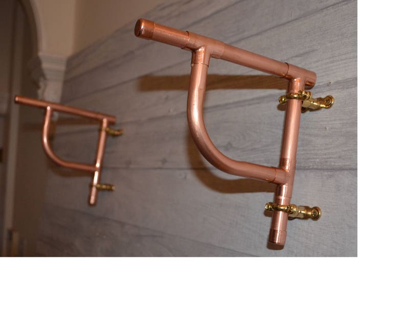 Pair of Chic Curved Copper Shelf Brackets pair | Etsy