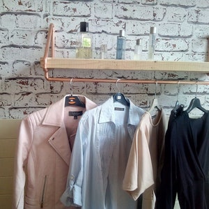 Copper Clothes Rail With Triangular Shelf Brackets - Etsy