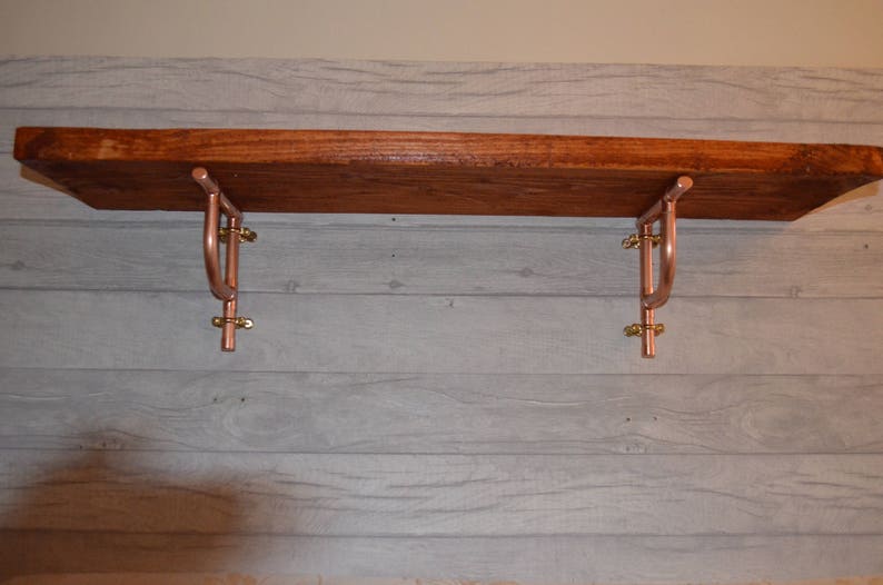 Pair of Chic Curved Copper Shelf Brackets pair | Etsy