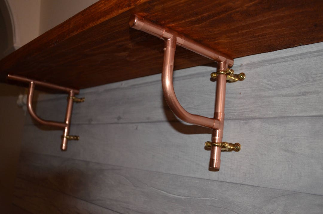 Pair of Chic Curved Copper Shelf Brackets pair - Etsy