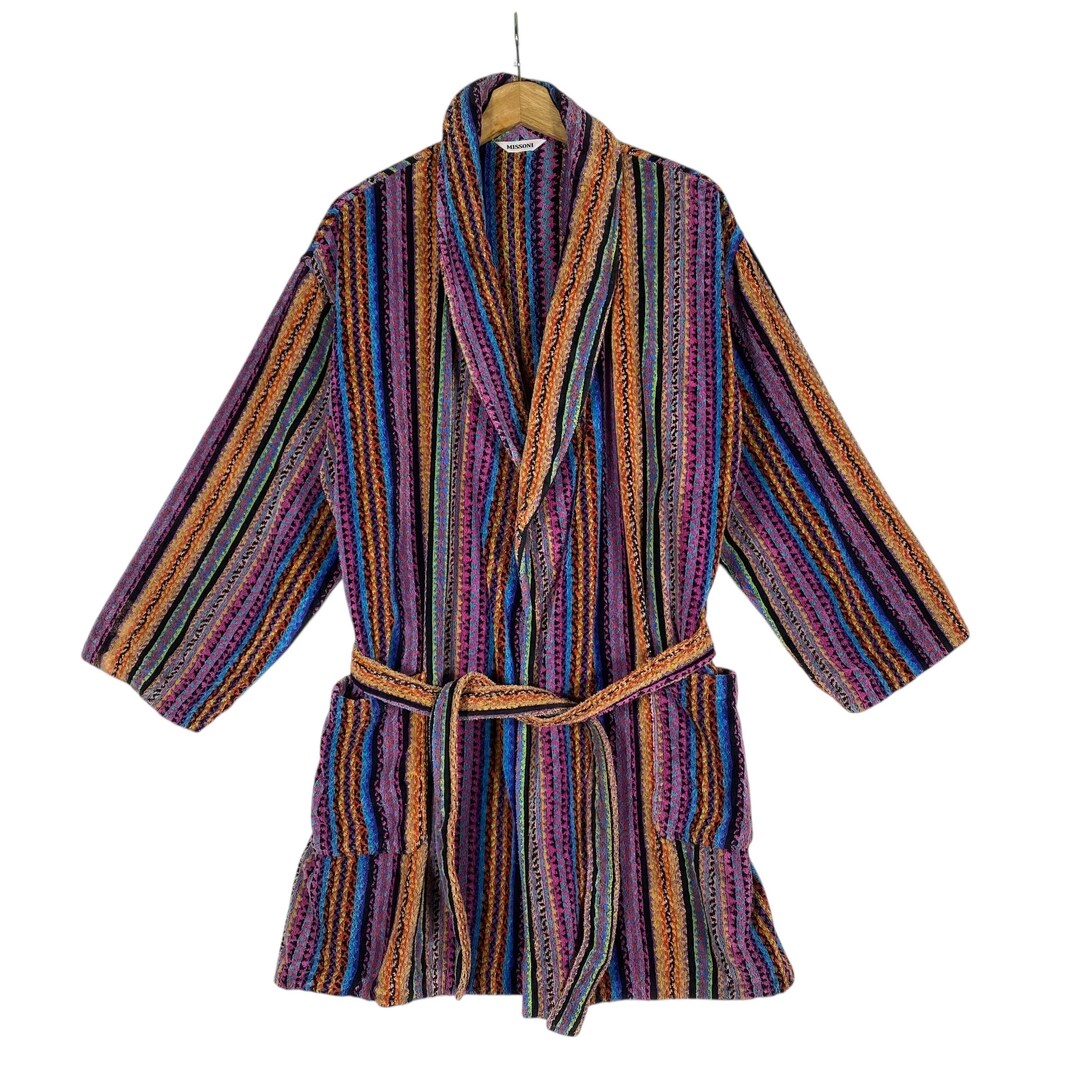 Rainbow Bathrobe Missoni Home 3D Knit Striped Sweater Unisex Men Women ...